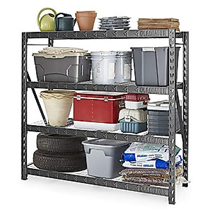 77" Wide Heavy Duty Rack with Four 24" Deep Shelves