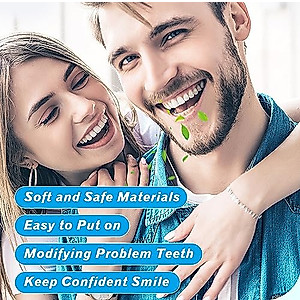 Fake Teeth,2 Pairs Veneers Dentures Socket for Women and Men,Dental Veneers for Temporary Tooth Repair Upper and Lower Jaw,Protect Your Teeth and Regain Confident Smile,Bright White
