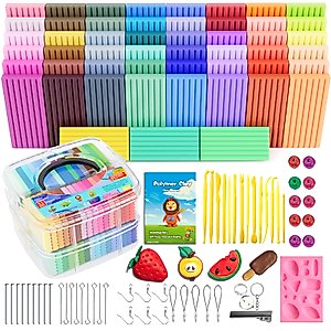 CiaraQ Polymer Clay 51 Colors, Modeling Clay for Kids, Oven Bake Clay with Sculpting Tools, Non Toxic, Ideal for Sculpture, Crafting, DIY Projects. (Assorted Colors, 0.7oz/Colors)