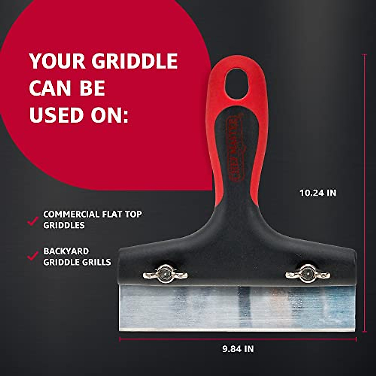 Mr. Bar-B-Q Griddle Scraper Tool with Replaceable Blade, Stainless Steel Griddle Cleaner, Ergonomic, Perfect for Professional and Residential Kitchen Grill Scraper