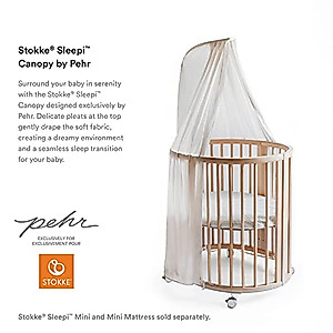 Stokke Sleepi Canopy by Pehr, Grey - Dreamy Crib Canopy for Sleepi Mini & Crib/Bed - Available in Numerous Colors - Oeko-Tex Standard 100