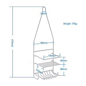 R FLORY 2 Tier Shower Caddy Bathroom Rack Shower Tool Shelf Space Saving Towel Hook Bathing Accessories