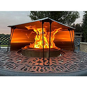 Heat Warden Premium Heat Deflector System with 3 Stainless Steel Sides Turns Your FIRE Pit INTO a Warm and Cozy Outdoor Fireplace!