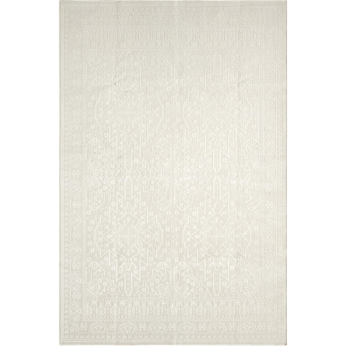 Abani Regal Cream Area Rug - 9 x 12 - for Living Room, Bedroom - Tone-on-Tone Vintage Design - Soft, Durable, and Easy to Clean