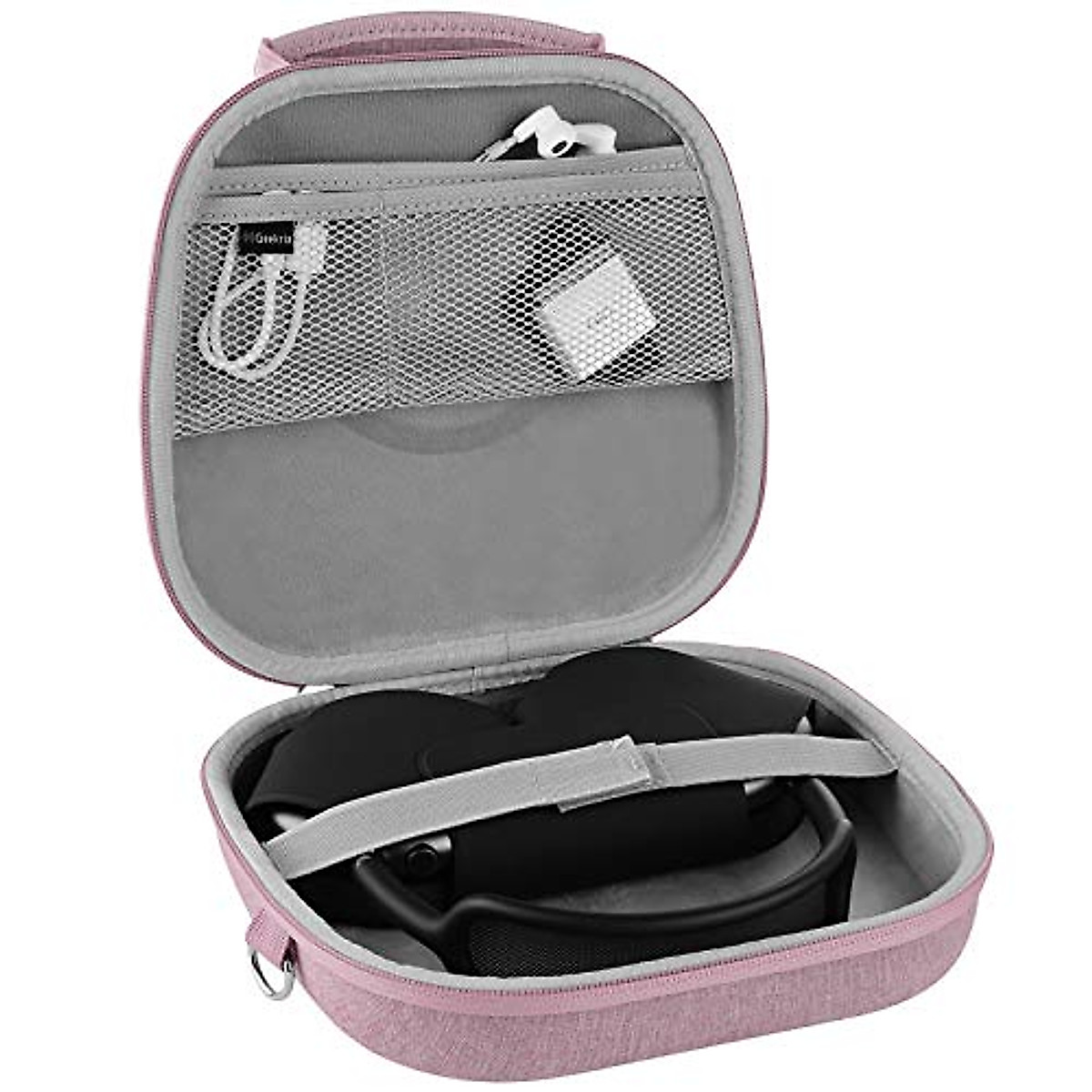 Geekria NOVA Shield Headphones Case, Compatible with AirPod Max Headphones Case, Replacement Hard Shell Travel Carrying Bag with Room for Smart Case and Accessories Storage (Pink)