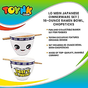 Bowl Bop Lo Mein Japanese Dinnerware Set | 16-Ounce Ramen Bowl, Chopsticks