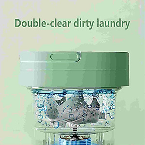 Portable Washing Machines, 8L Mini Washing Machine Foldable Washing Machine with 3 Modes, Travel Portable Washing Machine for Underwear, Sock, Baby Clothes, Camping, RV, Dorm, Apartment (Green)