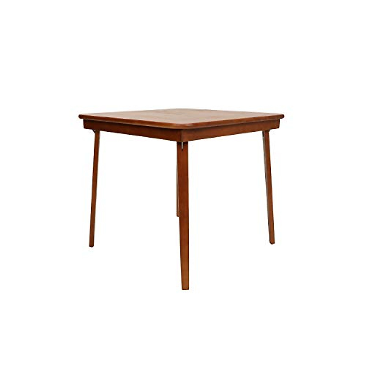 STAKMORE Straight Edge 32" Square Folding Card Table, Cherry Finish