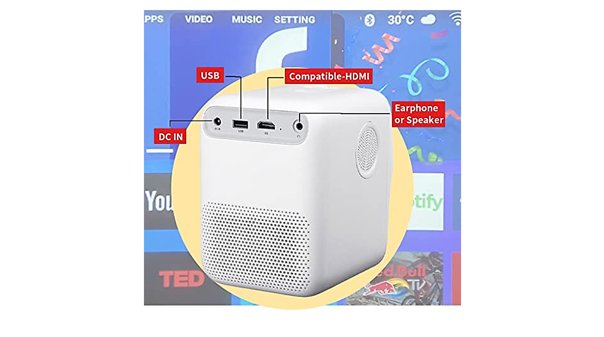 T2 Max 1080p Portable Mini LED Projector for Home