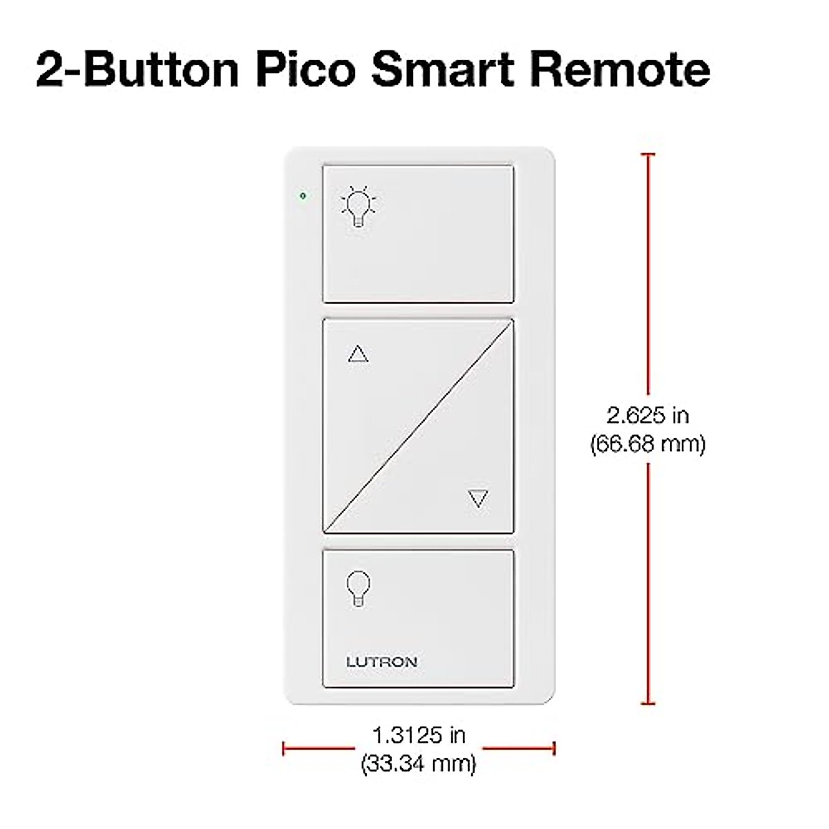 Lutron Pico Smart Remote Control for Caseta Smart Dimmer Switch, 2-Button with Raise/Lower, PJ2-2BRL-GIV-L01, Ivory