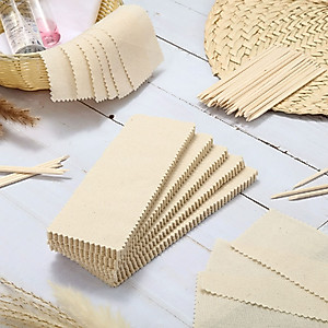 300 Pcs Natural Muslin Epilating Face Wax Strips Hair Removal Eyebrow Precut Waxing Strips Body Facial Cotton Wax Cloth Strip for Women Men (4 x 1.5 Inch, 8 x 2.8 Inch)
