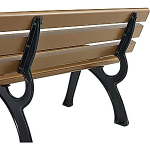 Global Industrial Park Bench with Backrest, 6'L, Tan