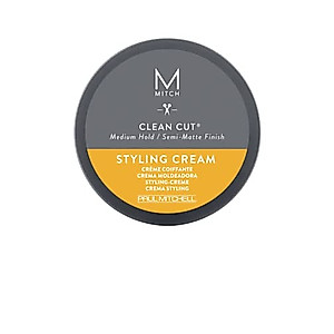 Paul Mitchell MITCH Clean Cut Styling Cream for Men, Medium Hold, Semi-Matte Finish, For All Hair Types + Short to Medium Hair, 3 oz.