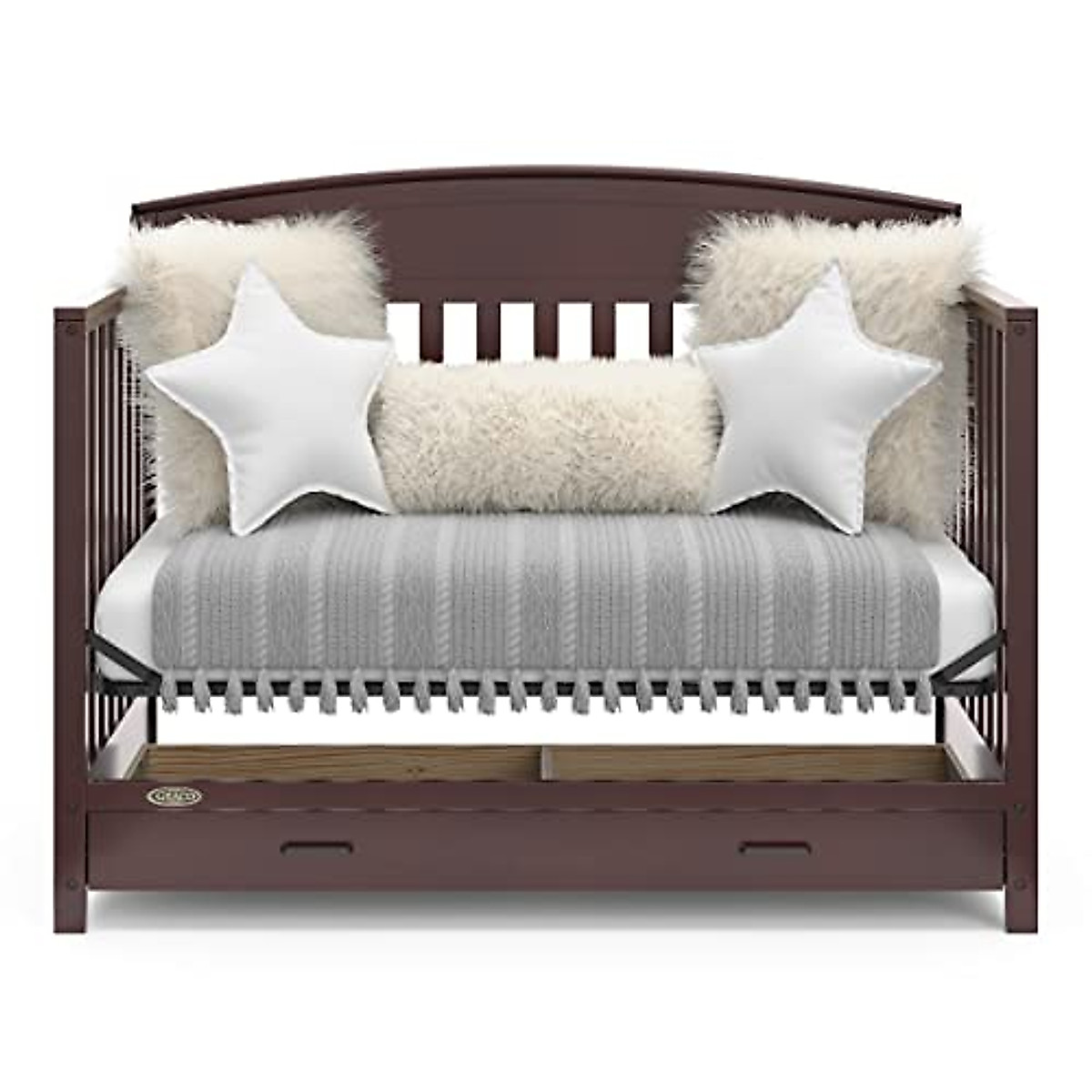 Graco Benton 5-in-1 Convertible Crib with Drawer (Espresso) - Converts from Baby Crib to Toddler Bed, Daybed and Full-Size Bed, Fits Standard Full-Size Crib Mattress, Adjustable Mattress Support Base