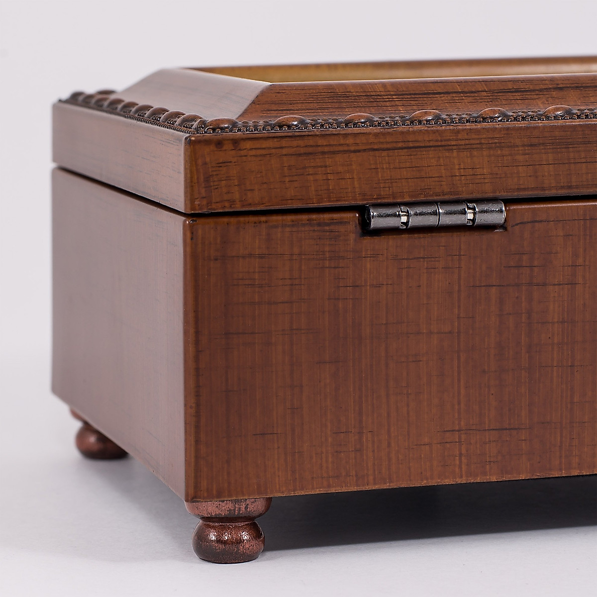 Cottage Garden Behold The Lady Woodgrain Petite Music Box/Jewelry Box Plays Ave Maria