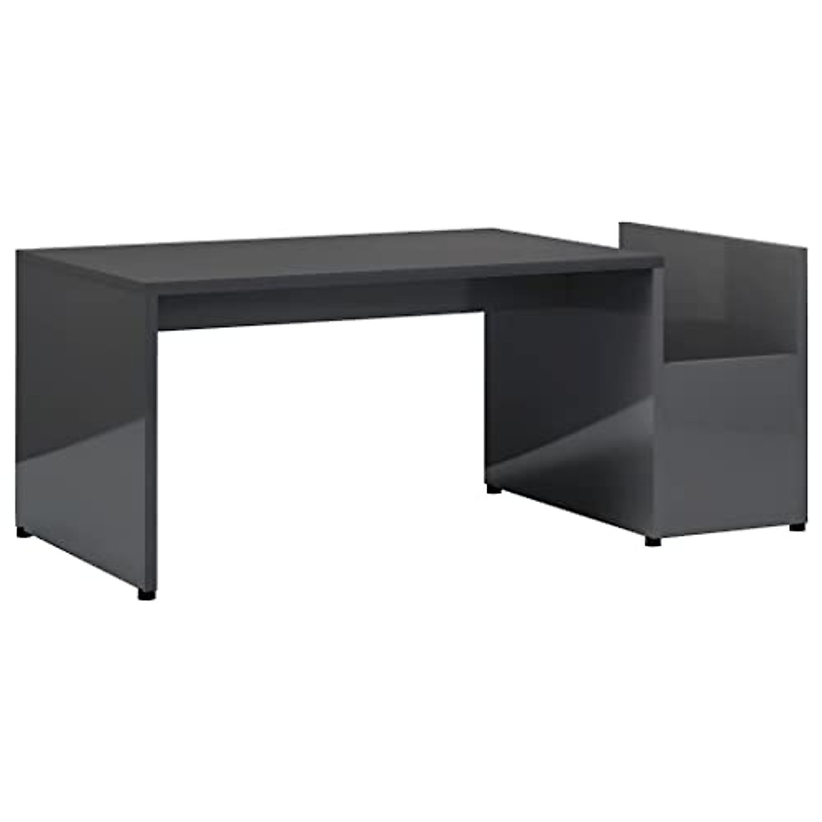 QJBSAVVA Coffee Table High Gloss Gray 35.4"x17.7"x13.8" Engineered Wood,Center Table Low Table Folding Table Entrance Table Suitable for Meeting Rooms, Reception Rooms, Offices