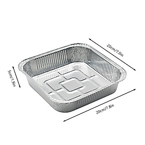 BSDLZCH 8x8 Aluminum Foil Pans, 60 Pcs Disposable Aluminum Tin Foil Baking Pans 8 Inch Square Aluminum Tray Cake Pan Tin for Baking, Cooking, Heating, Freezing, Prepping Food