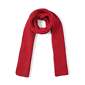 Lallier 3Pcs Kids Hat Scarf and Snow Gloves Set, Winter Knit Warm Soft Pom-Pom Beanie Outdoor for Boys Girls and Toddlers (Red)