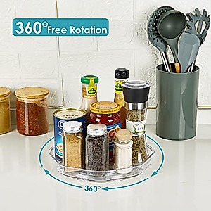 Vtopmart Clear Lazy Susan Organizer, 4 Pack Turntable Lazy Susan Spice Rack for Cabinets Kitchen, Countertop, Bathroom, Makeup, Pantry Organization and Storage, 9 Inches