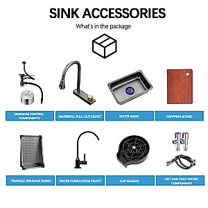 ECTbicyk Waterfall Kitchen Sink,31.5Inch Drop in Single Bowl Stainless Steel Kitchen Sink,Workstation Kitchen Sink with Accessories