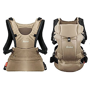 Diono Carus Essentials 3-in-1 Baby Carrier, Front Carry & Back Carry, Newborn to Toddler up to 33 lb / 15 kg, Easy to Wear Comfortable & Ergonomic, Sand