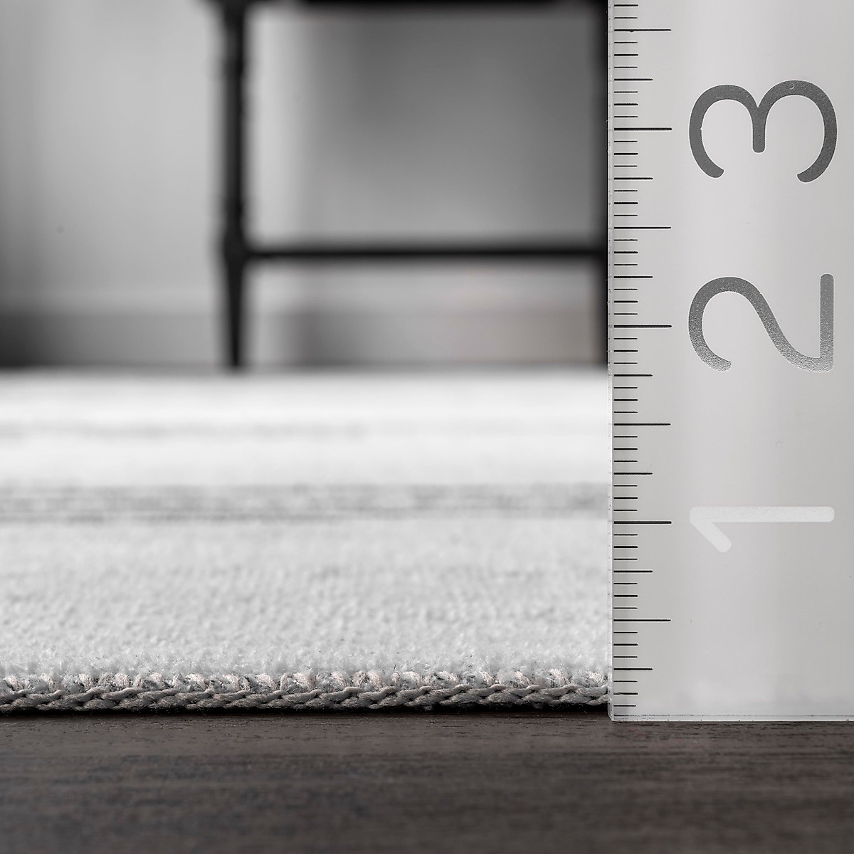 nuLOOM 2' x 10' SpinClean Machine Washable Stain-Resistant Area Rug with Non Slip Backing, Low Profile for Living Room, Bedroom, and Dining Room, Romina White