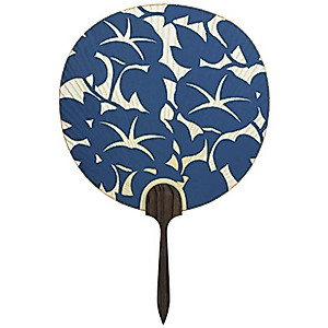 Made in Japan 2103 Chiyo Uchiwa Fan (Blue) Single-Sided Watermark