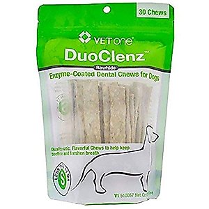 VetOne DuoClenz EnzymeCoated Dog Dental Hygiene Chews for Small Dogs - Clean Teeth & Freshen Breath - 30 Count