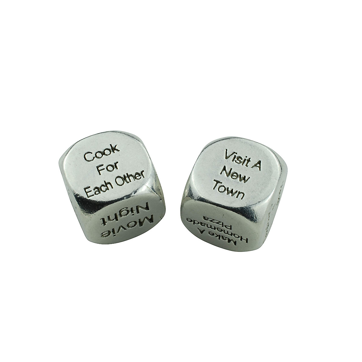 Date Night Dice 2 Metal Dice Gives 36 Possible Date Nights - Great Fun Date Night Idea