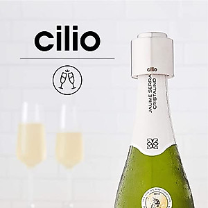 Cilio Stainless Steel Champagne Sealer, Bottle Stopper for Sealing Champagne Bottles Large