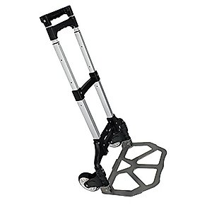 Folding Hand Dolly Truck 170 lb Capacity Aluminum Luggage Carts W/Free Bungee Cord, Collapsible (Black)