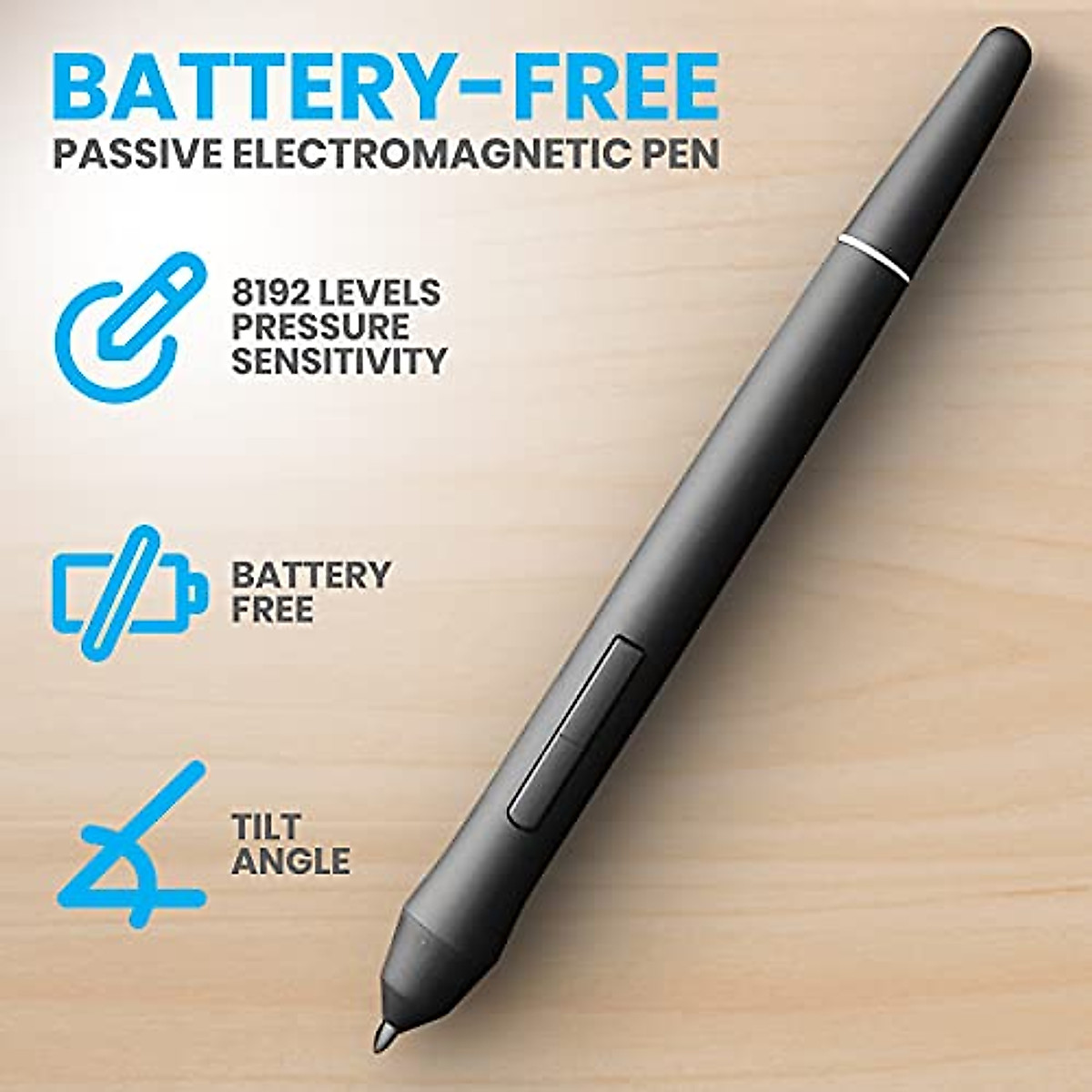 SereneLife Graphic Tablet with Passive Pen - 15.6" Full-Laminated Technology Art Monitor w/ 8192 Pressure Levels Battery-Free Stylus - Digital Drawing, Online Teaching, Design - for Windows OS