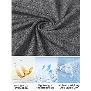 MAGCOMSEN Quarter Zip Women Long Sleeve Sun Shirts UV Protection Collared Golf Shirt Hiking Athletic Tops Dark Grey L