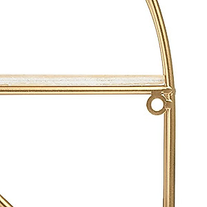 Main + Mesa Wood and Gold Crescent Wall Shelf