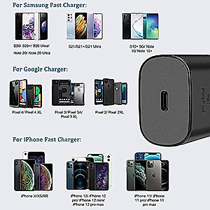 Super Fast Charging Adapter USB C Wall Charger Block & 5ft Type C Cable Compatible Samsung Galaxy S23/S23+/S23Ultra/S22/S22+/S22Ultra/S21/S21+/S20/S20+/S10/S10e/S9/Note 20/Note 10/Note 9/Note8
