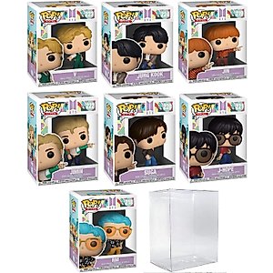 POP BTS Funko Pop BTS Dynamite Set of 7 Funko Pop| - RM, J-Hope, Suga, Jimin, Jin, Jung Kook, & V 7 Set (Bundled with EcoTek Protector Case to Protect Display Box)