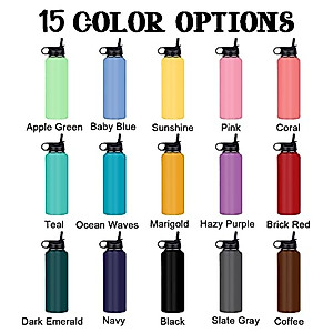 YESCUSTOM Personalized Water Bottles with Straw,18 oz Custom Text Photo Insulated Water Bottle for kids Women Men-Stainless Steel Cup Gift for Anniversary School Sports