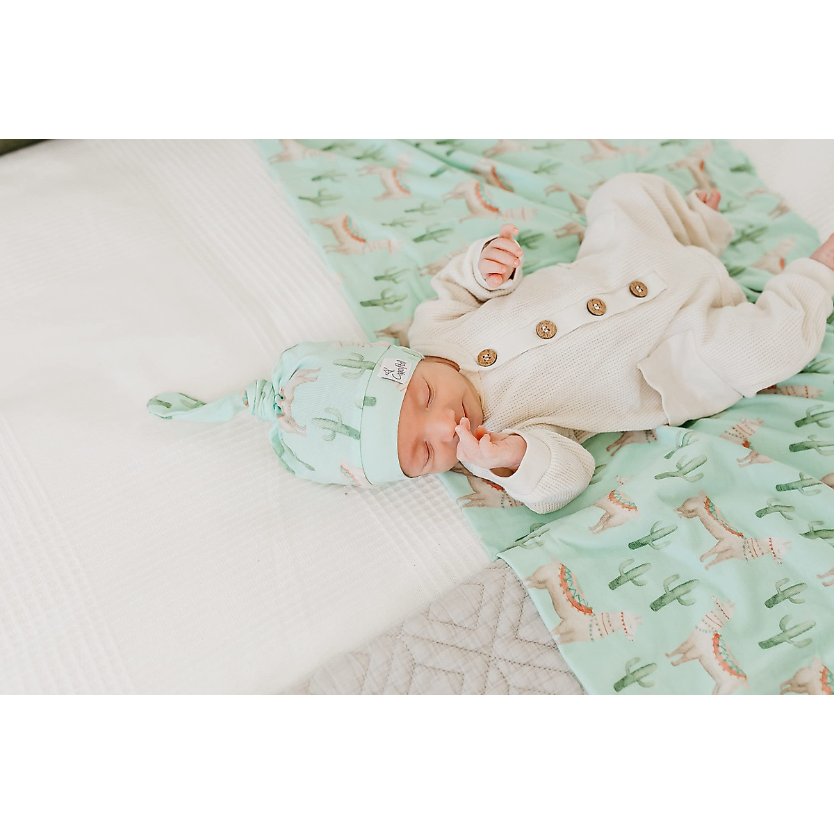 Large Premium Knit Baby Swaddle Receiving Blanket "Cusco" by Copper Pearl