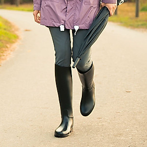 Horze Chester Unisex Adult Sturdy Rubber Equestrian Horse Riding Tall Dress Boots - Black - 7.5