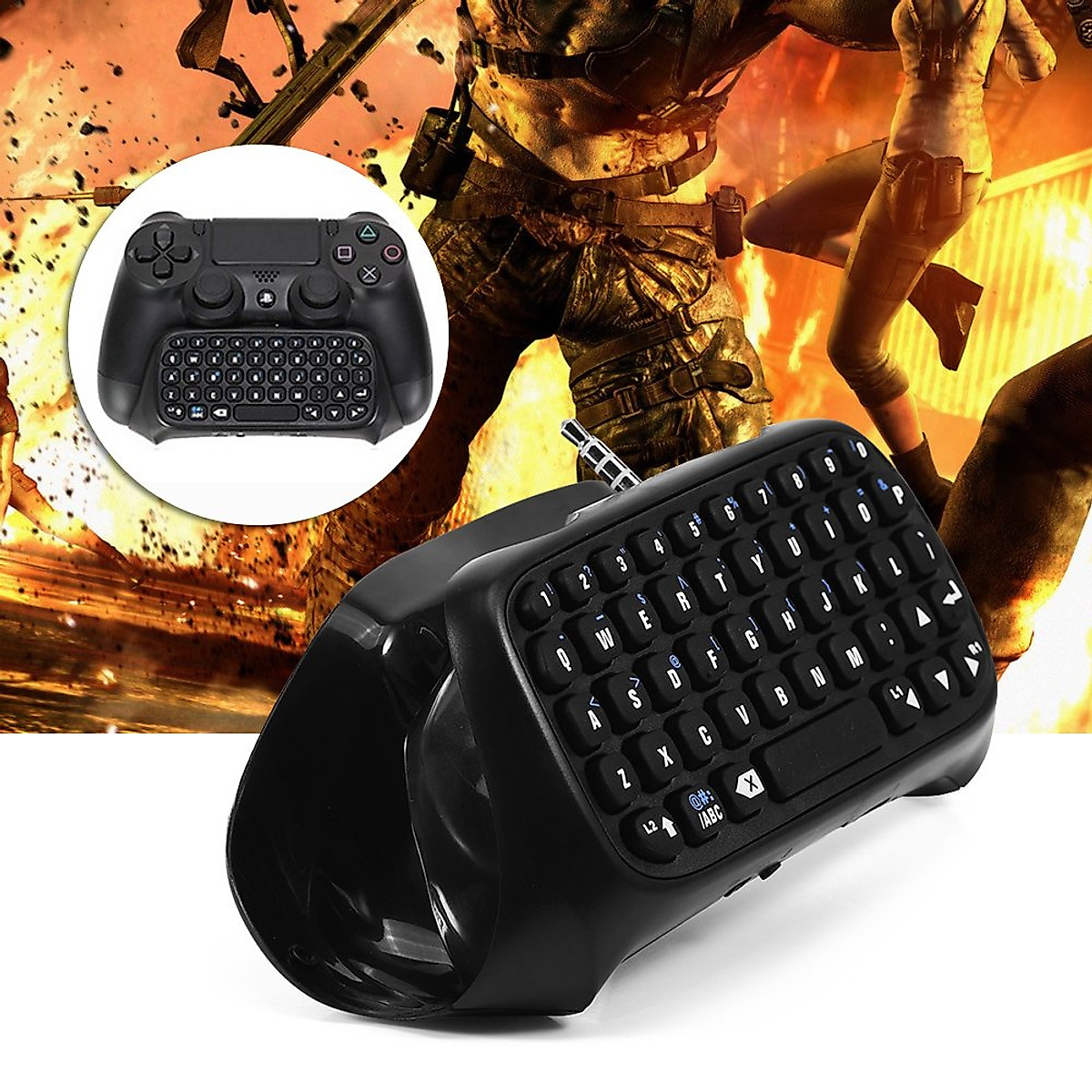 Bindpo Controller Keyboard, Mini Bluetooth Gaming Keyboard Gamepad Chatpad Message Keyboard for Playstation 4,Slim Controller/Phone and Tablet
