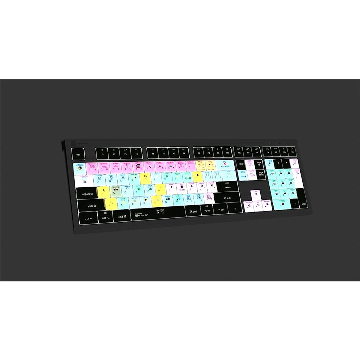 LogicKeyboard Mac Wired Backlit Keyboard Compatible with Final Cut Pro X- Astra Series- Part Number: LKBU-FCPX10-AMBH-US