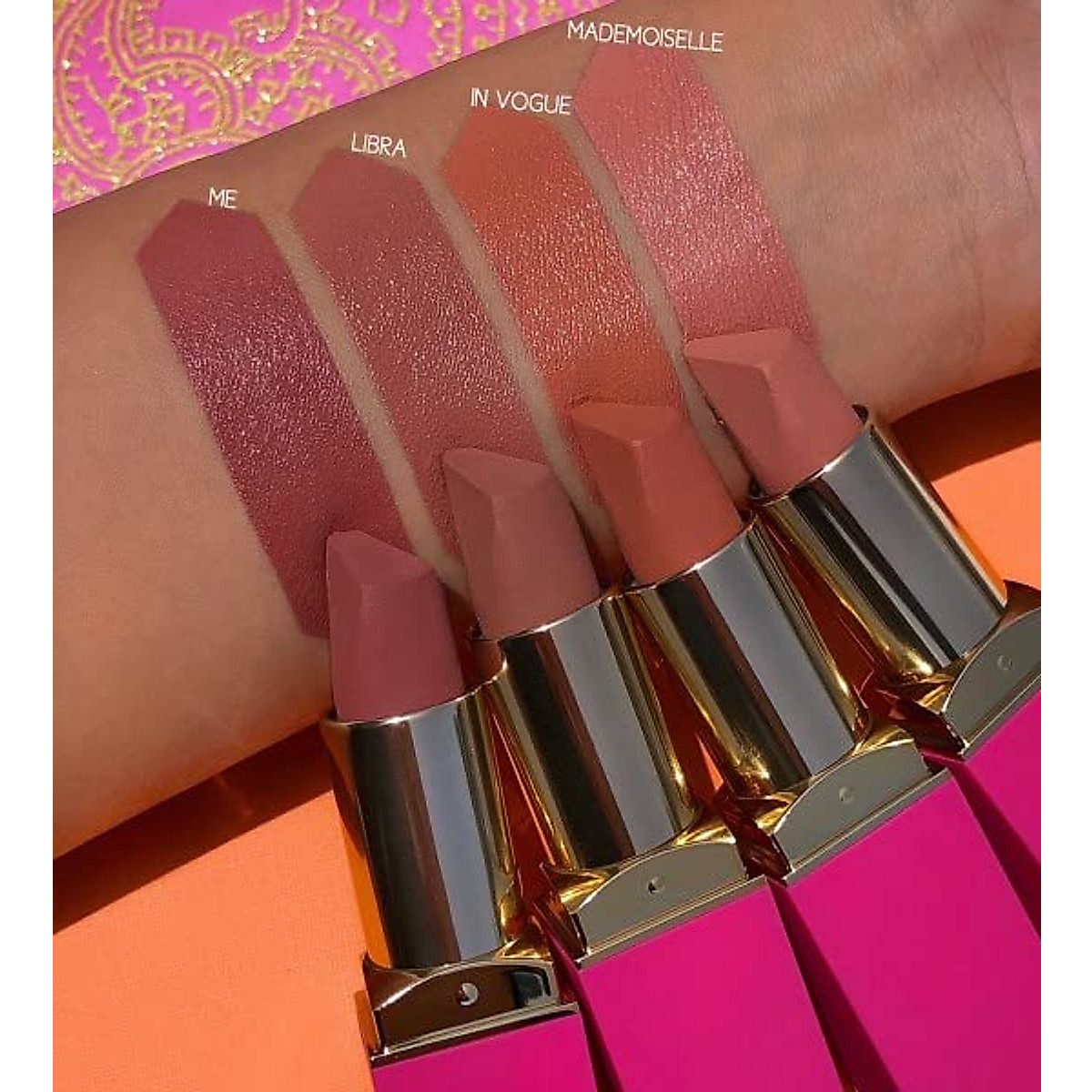 Juvia's Place The Nude Velvety Matte Lipstick Libra - Nude Matte Lipstick, Long-lasting Matte Lipstick, Rich-Color Lip Makeup, Creamy Lipstick with Matte Finish, Beauty & Lip Products