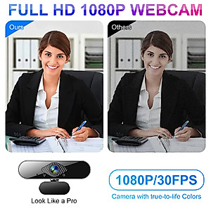FUMAX 1080P HD Webcam with Microphone, Computer USB Web Camera at 1080P/30fps, 100 Wide Angles View, Plug and Play, Works with Skype, Zoom, FaceTime, Hangouts, PC/Mac/Laptop/MacBook/Tablet