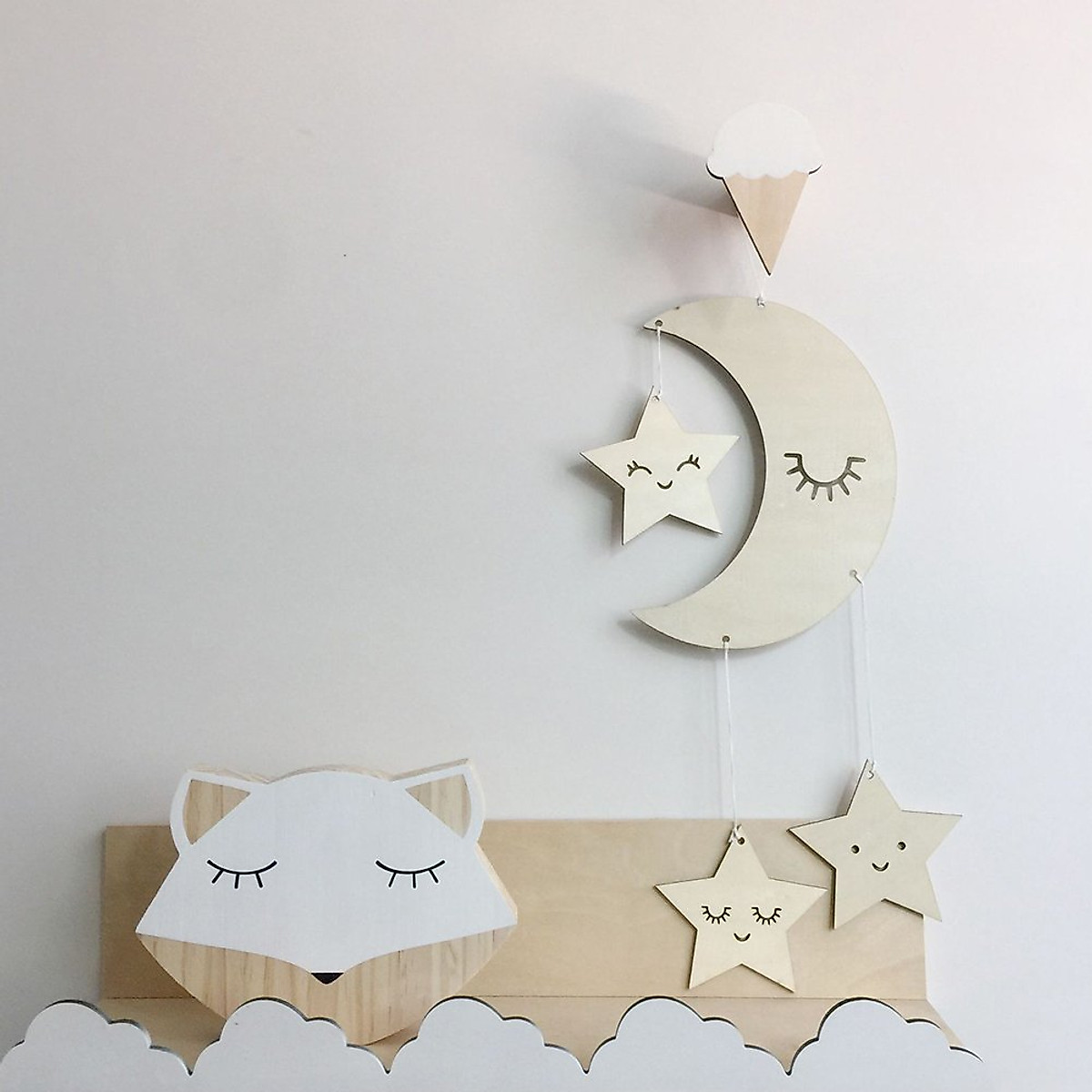 BESTOYARD Nursery Ceiling Mobile Moon Stars Ceiling Hanging Decorations for Baby Shower Baby Nursery Room