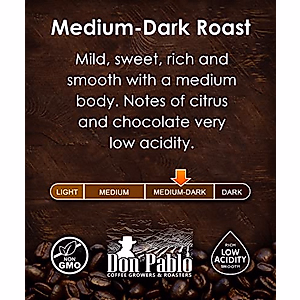 2LB Don Pablo Gourmet Coffee - Brazil Cerrado - Medium Dark Roast - Whole Bean Coffee - 100% Arabica Beans - Low Acidity and Non-GMO - 2lb bag