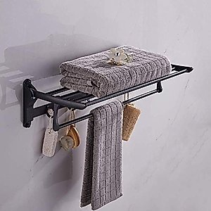OMOONS Towel Rack Towel Rack Aluminum Towel Rack with Rod Holder Wardrobe Bathroom Hook Towel Rack