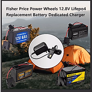 Sefepoder 12V 1A Charger for Fisher Price Power Wheels 12 Volt(12.8V) LiFePO4 Lithium Ion Battery