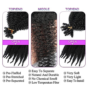 Pre-Separated Spring Twist Hair 24 Inch Long 6 Packs Soft Afro Twist Crochet Hair with Toka for Distressed Butterfly Locs Synthetic Marley hair Twist Braids Hair Extensions For Black Women (1B#)
