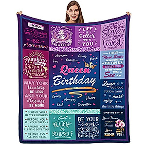 Birthday Gifts For Women - 50"x60" Throw Blanket, Daughter/Grandma/Mom Birthday Gifts, Birthday Gifts For Wife Girlfriend, Birthday Gift For Women, Womens Birthday Gifts, Birthday Decorations Blankets