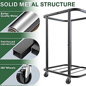 40 Gal(150L) High Grade Large Laundry Basket with Wheels, Rolling Laundry Hamper, Laundry Cart with Metal Frame and Removable Bag Design, Suitable for Laundry Room, Bedroom, Dorm Room (Grey, 150L)